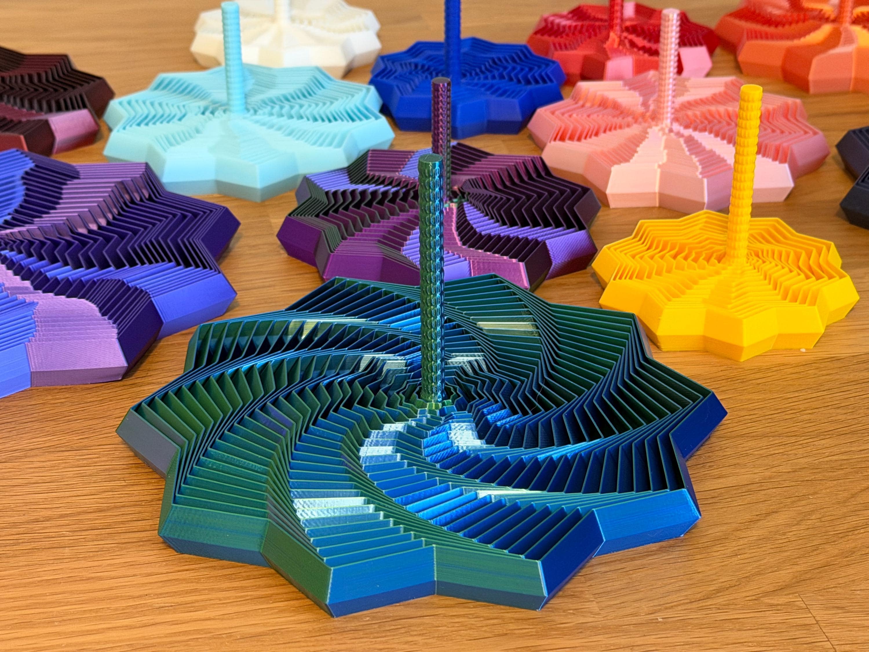 Super-star Fidget Spinner With Handle | 3D Printed Kinetic Desk Toy ...