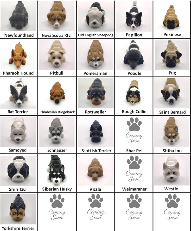 3D Printed Mini Dog Replica | 70+ Breeds | Articulated Desk Pet Gift - Etsy