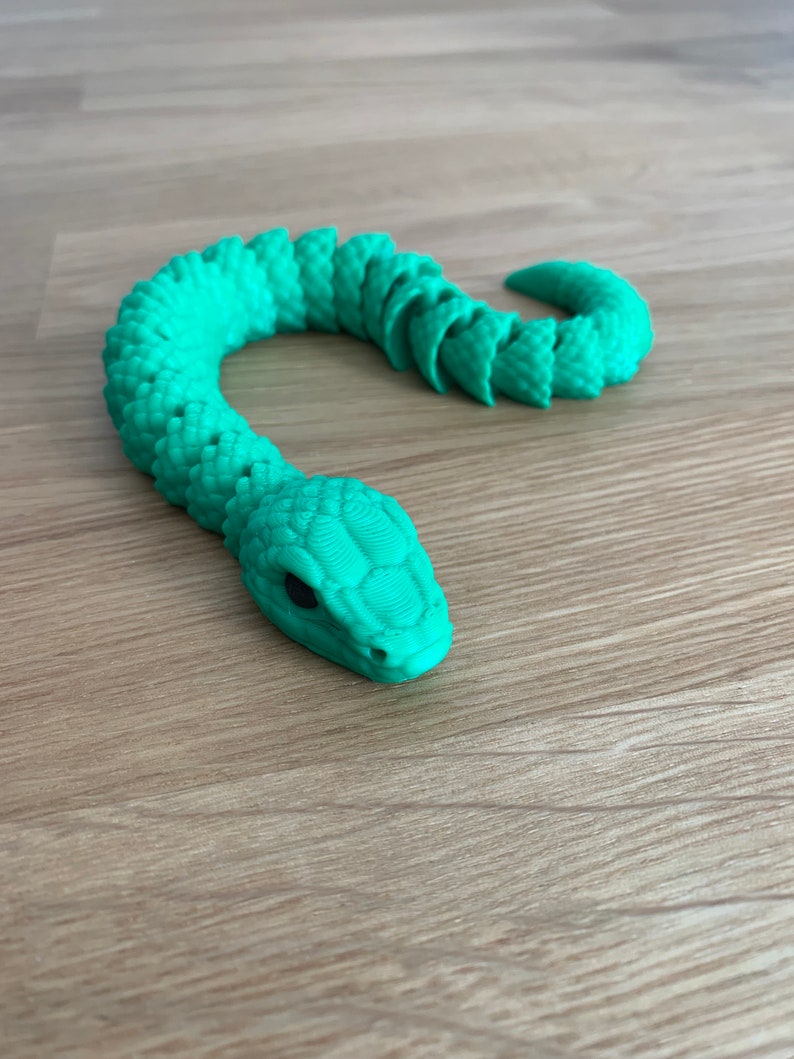 Realistic 3D Printed Mini Fidget Snake Articulating Flexi Sensory Desk ...
