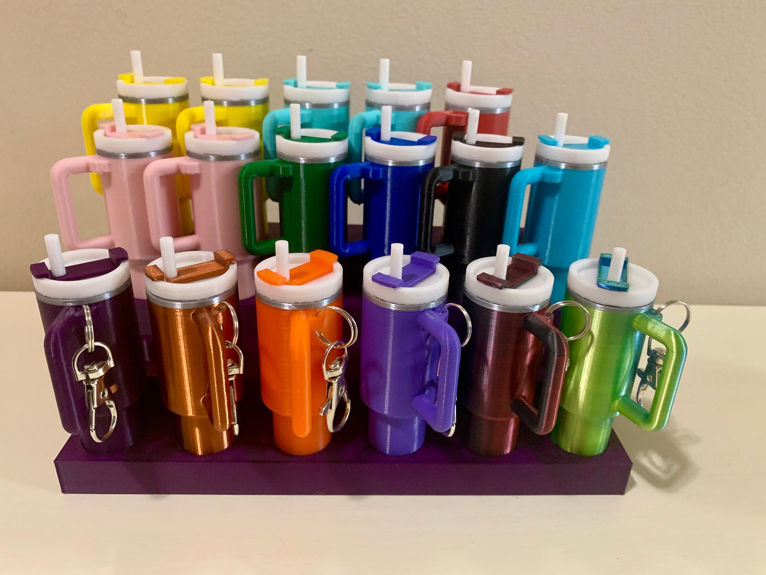 Stanley Themed 3D Printed Mini Tumbler Keychain Chapstick Holder Pill ...