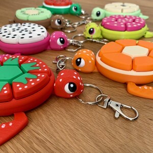 Turtle Fidget Clickers | Fruit Series Keychains and Sensory Toys | 3D ...