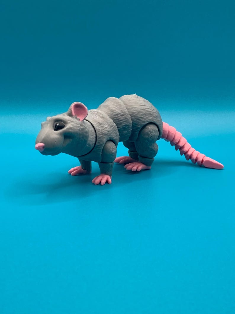3d Printed Articulating Rat | Customize Colors - Etsy
