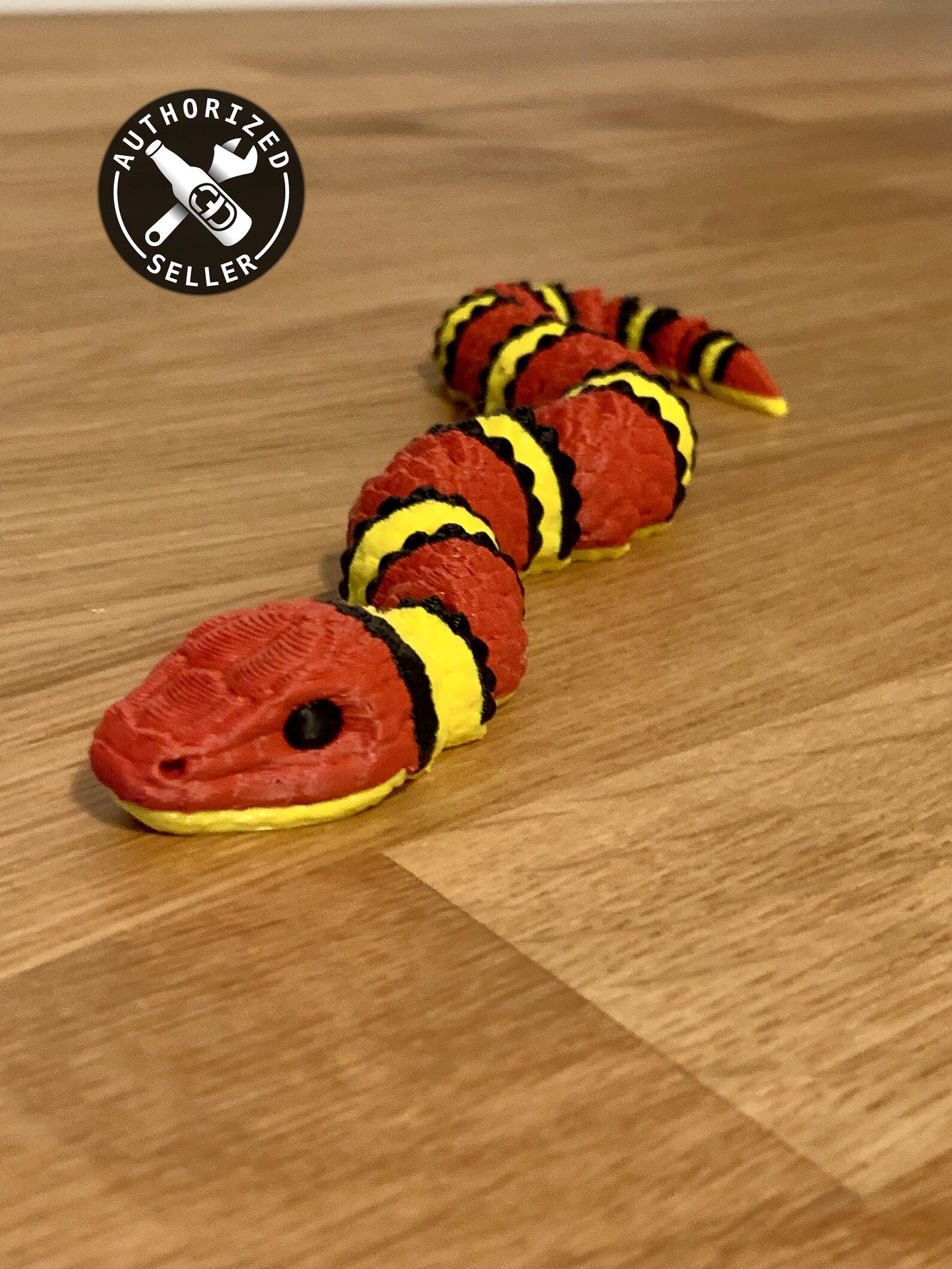 Realistic 3D Printed Mini Fidget Snake Articulating Flexi Sensory Desk ...