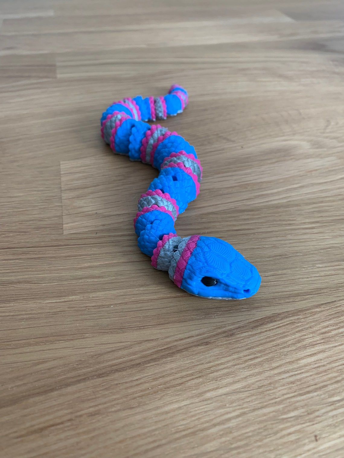 Realistic 3D Printed Mini Fidget Snake Articulating Flexi Sensory Desk ...