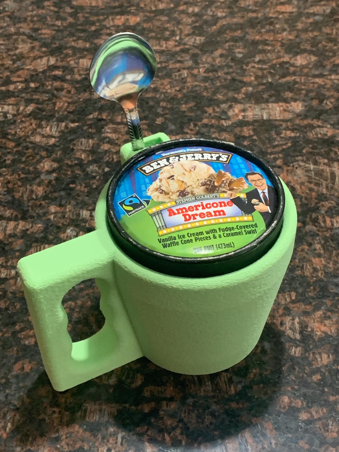 Ice Cream Pint Holder With Spoon Keeper | Cozy Grip Ergonomic Handle ...