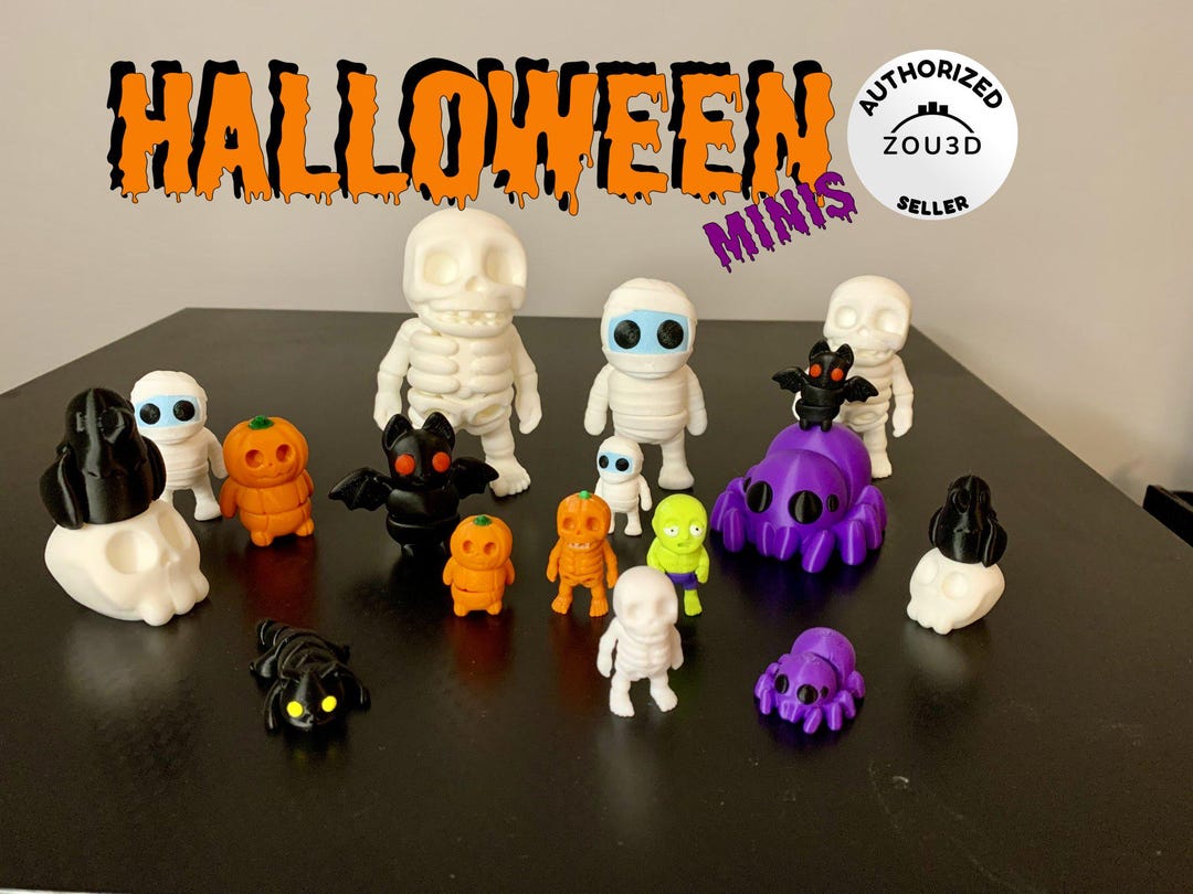 3D Printed Articulating Halloween Minis | Spooky Pocket-sized Fidget ...
