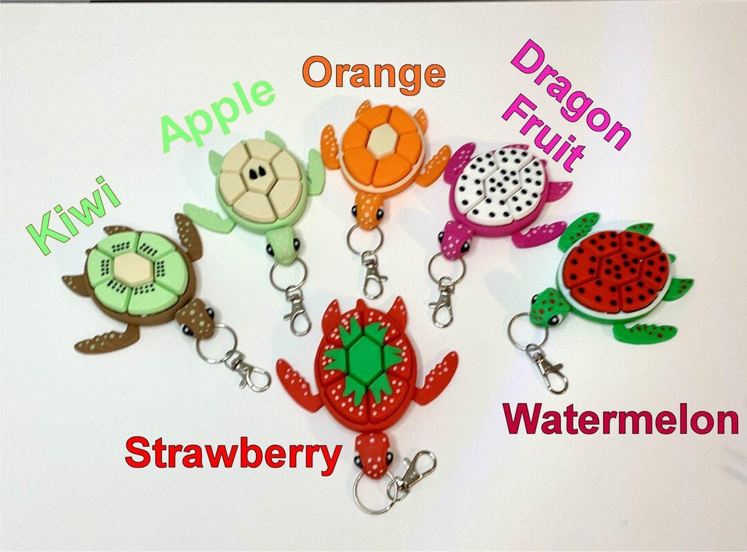 Fruit-themed Turtle Fidget Clickers 3D Printed Stress Relief Toy ADHD ...