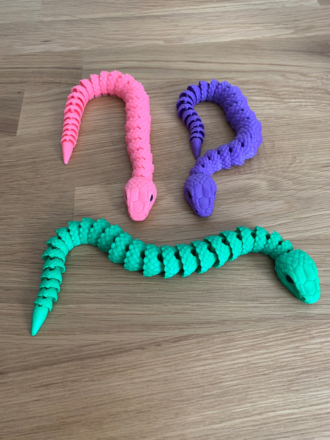 Realistic 3D Printed Mini Fidget Snake Articulating Flexi Sensory Desk ...