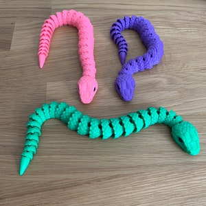Realistic 3D Printed Mini Fidget Snake Articulating Flexi Sensory Desk ...