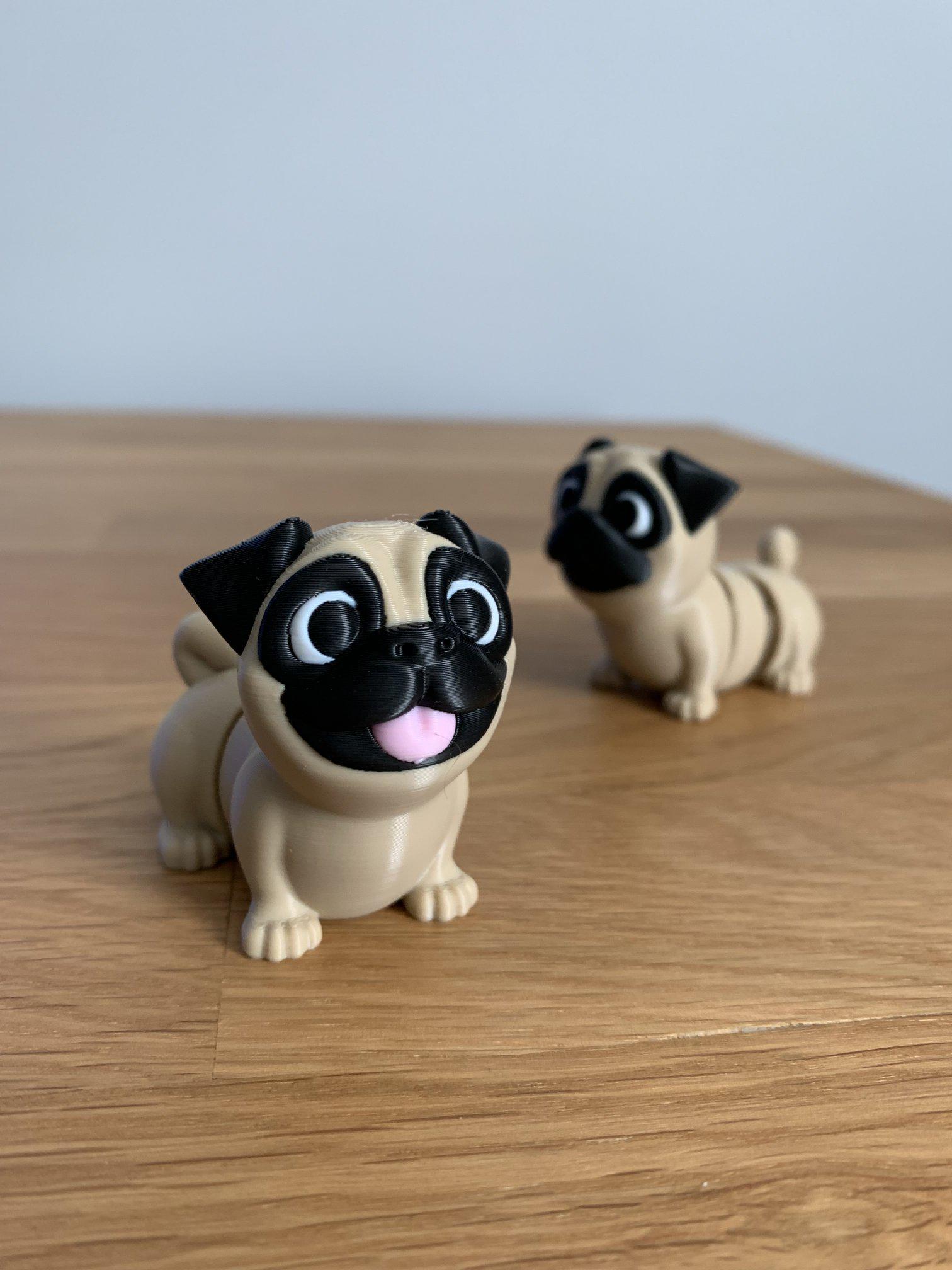 3D Printed Articulating Pug: Poseable Fidget Desk Pet - Etsy
