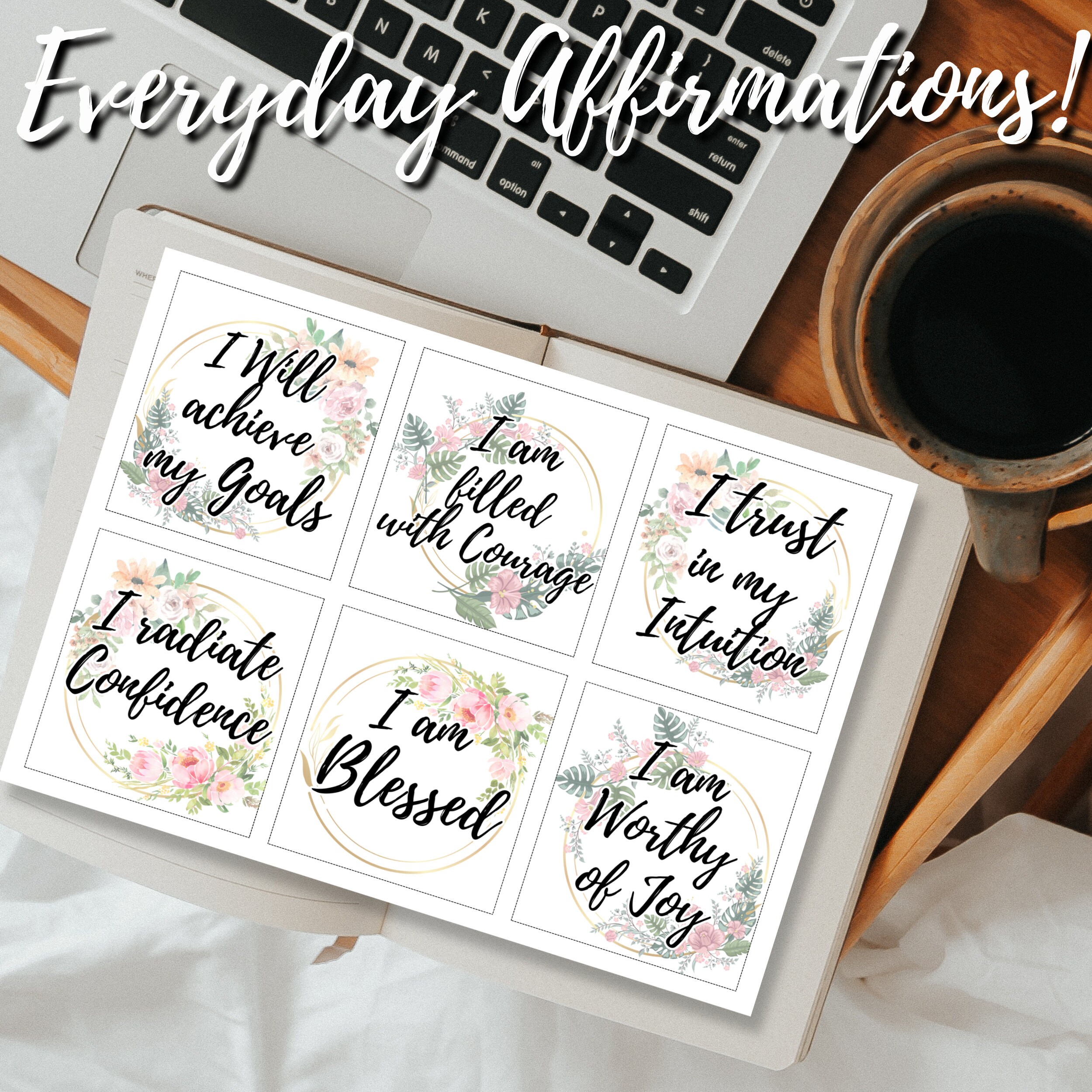 30 Daily Affirmation Printable Affirmation Cards, Motivation Cards ...