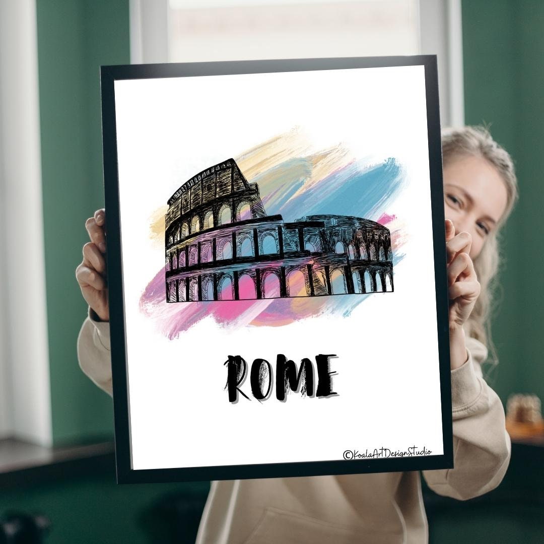 Ancient Rome Canvas, Abstract Rome, Rome Illustration, Greek Style ...
