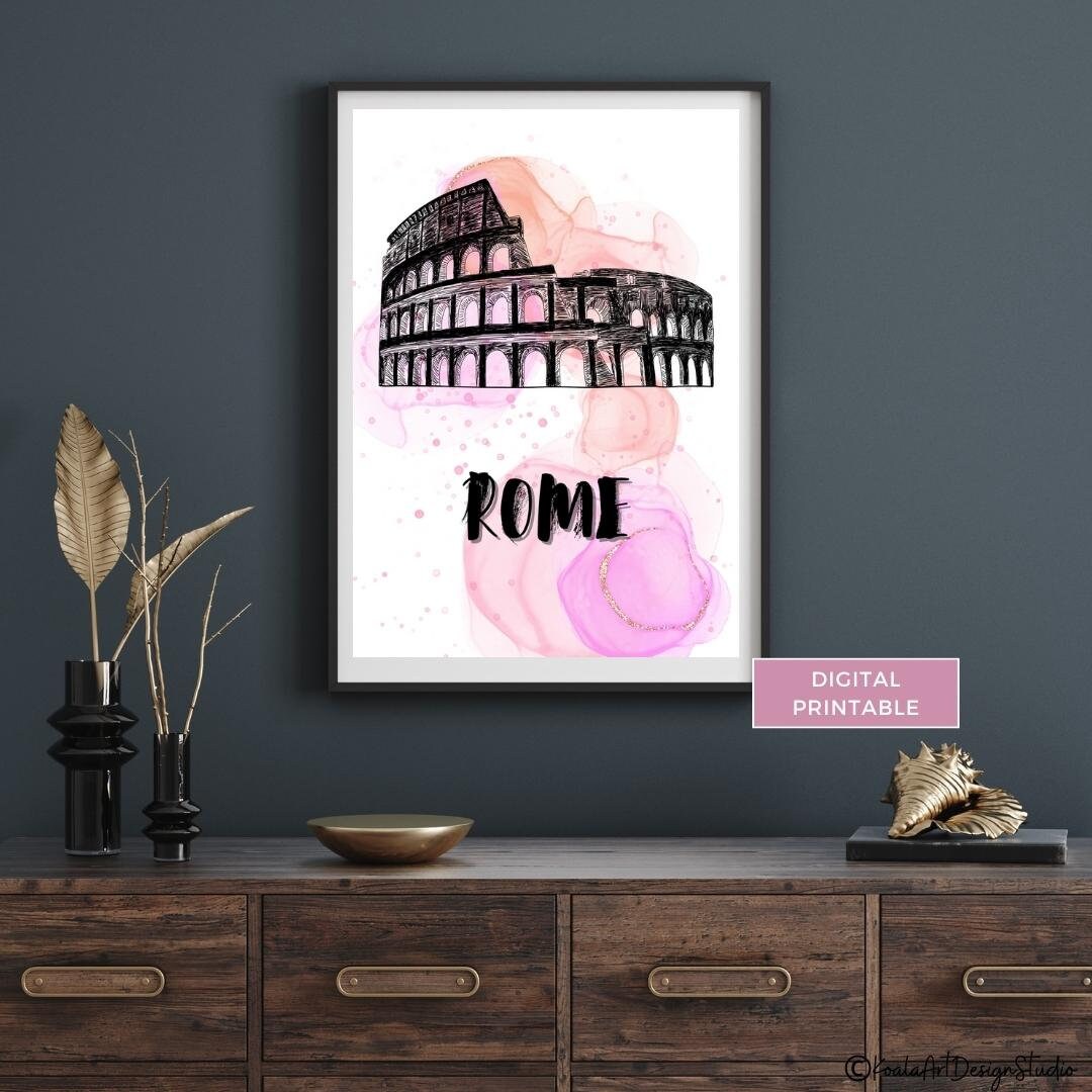 Ancient Rome Canvas, Abstract Rome, Rome Illustration, Greek Style ...