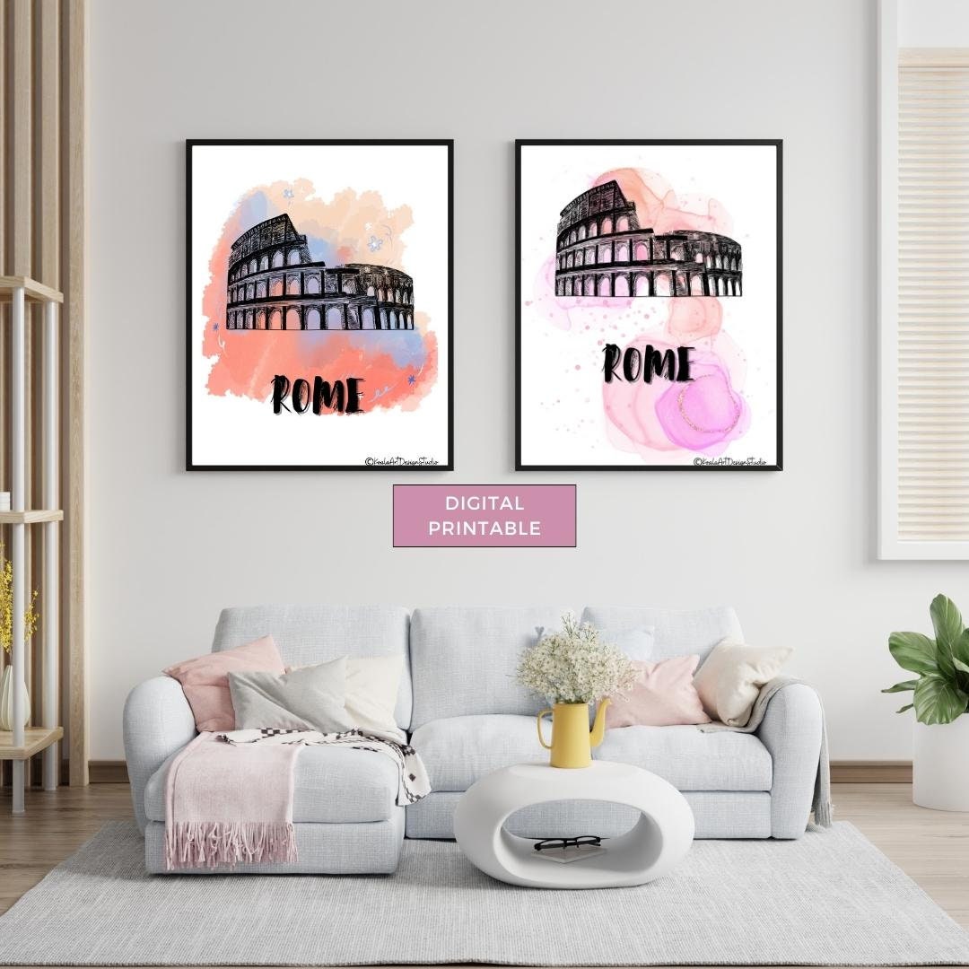 Ancient Rome Canvas, Abstract Rome, Rome Illustration, Greek Style ...