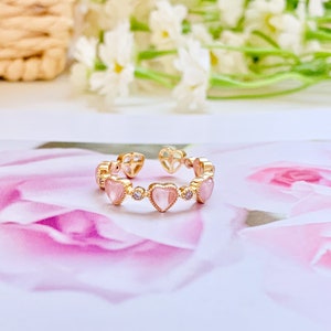 Kawaii Heart Ring Y2K Pink Love Ring Zircon Ring Cute Y2K Ring Anime ...