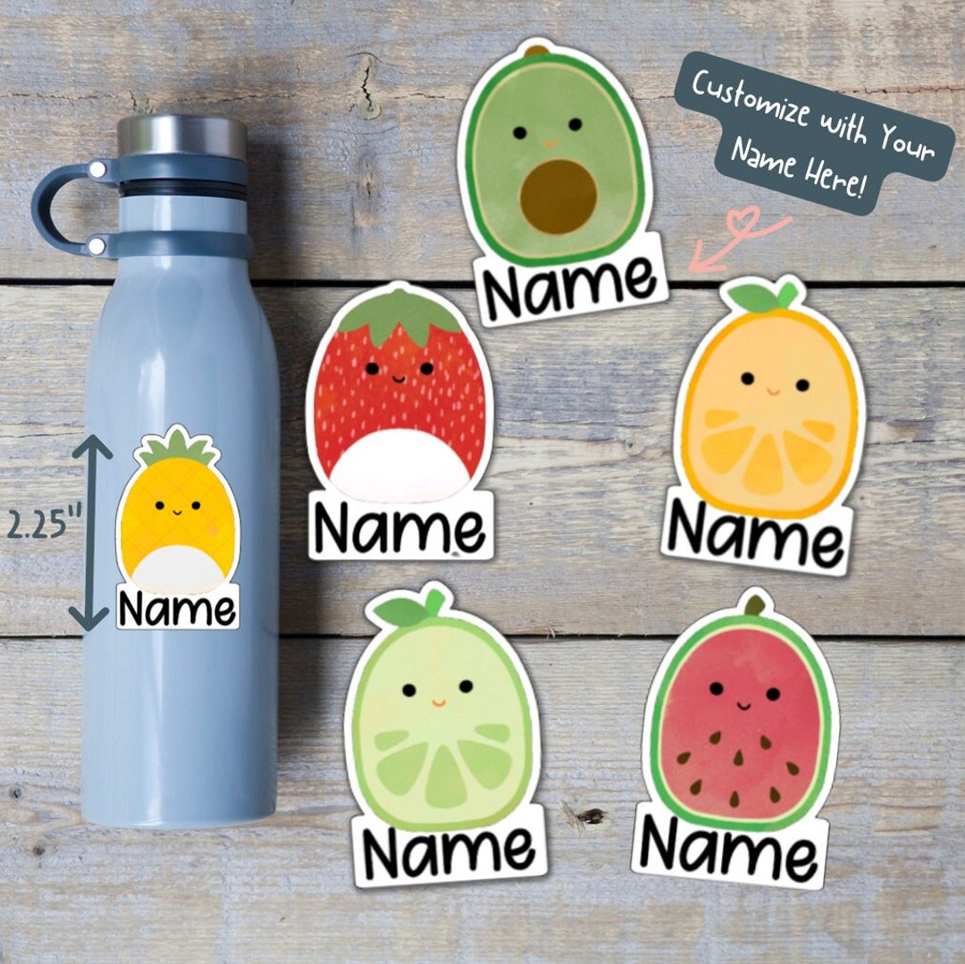 Personalized Fruit Squishymallow Waterproof Vinyl Sticker Set set of 6 ...