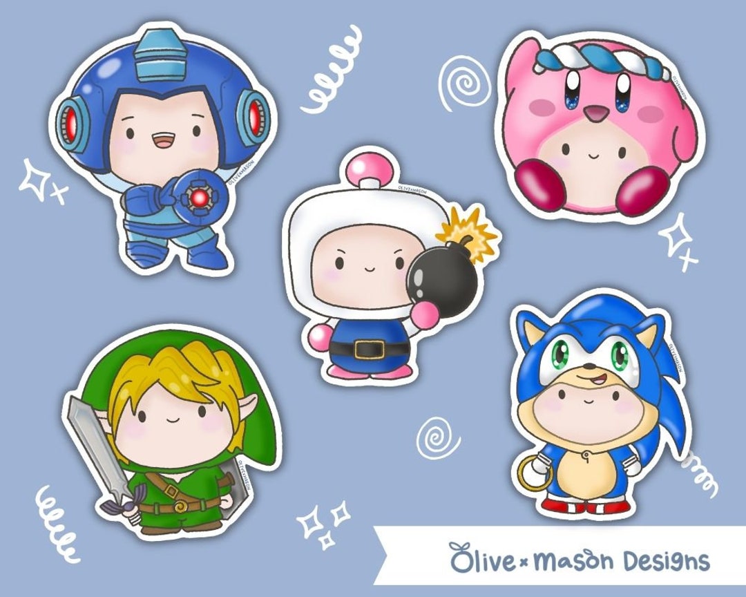 90s Gamer Waterproof Vinyl Sticker Set - Etsy