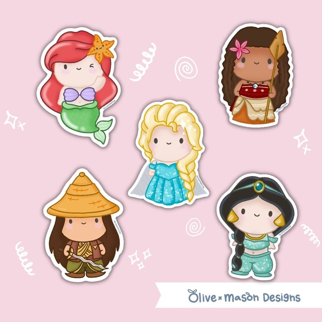 Princess Vol 1 Waterproof Vinyl Sticker Set - Etsy