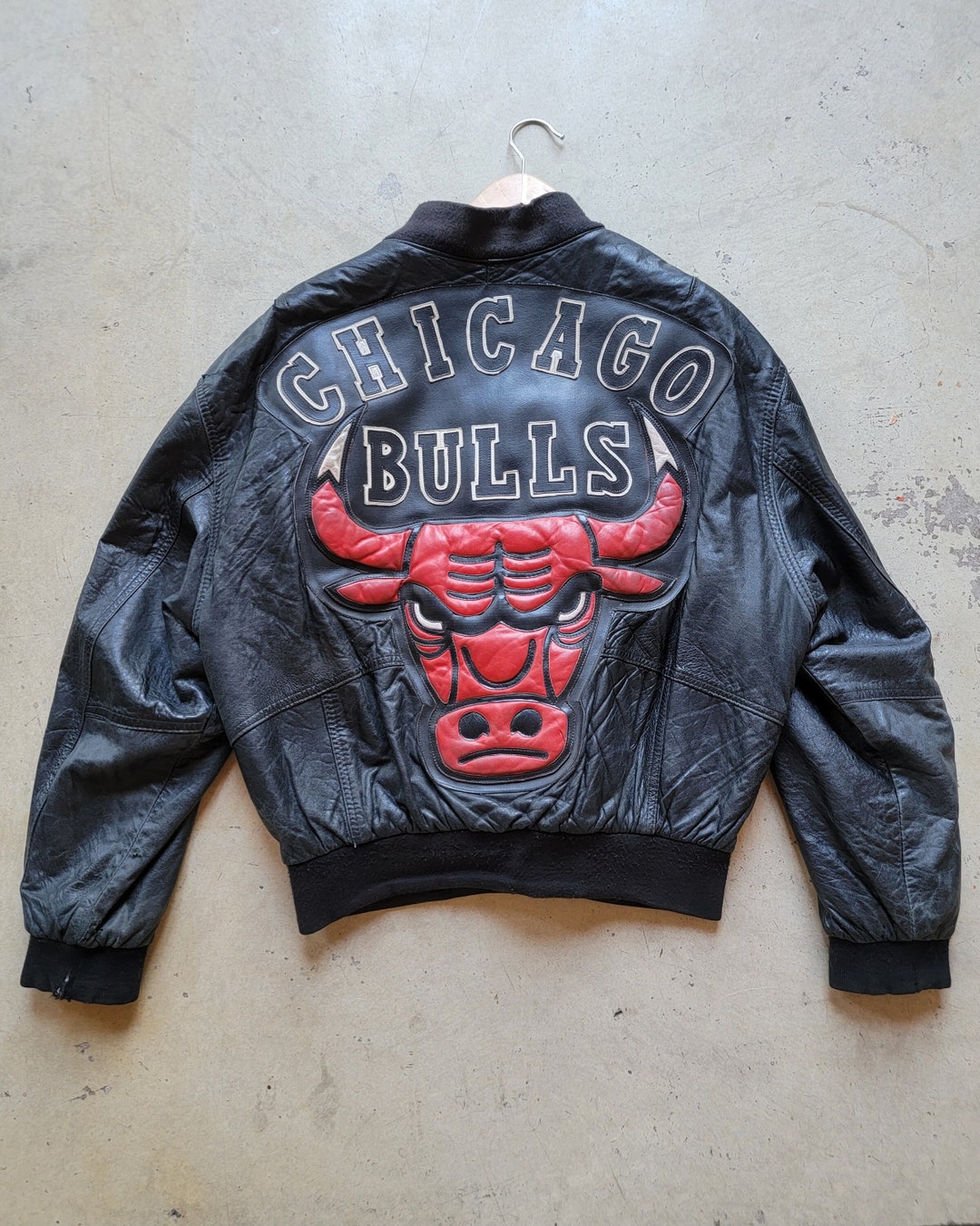 Chicago Bulls LEATHER Bomber - Etsy