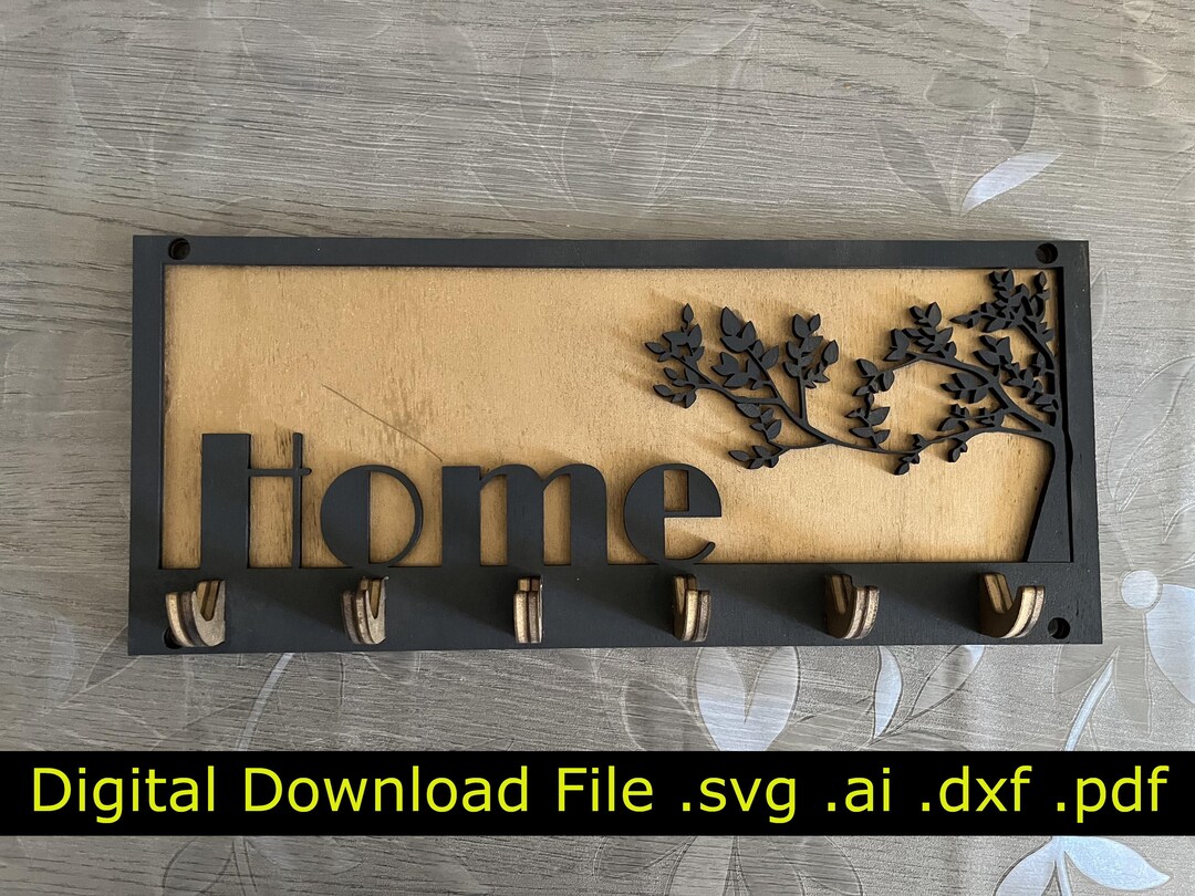 Digital Key Holder Wall Design | Modern Laser Cut & 3d Print Project ...