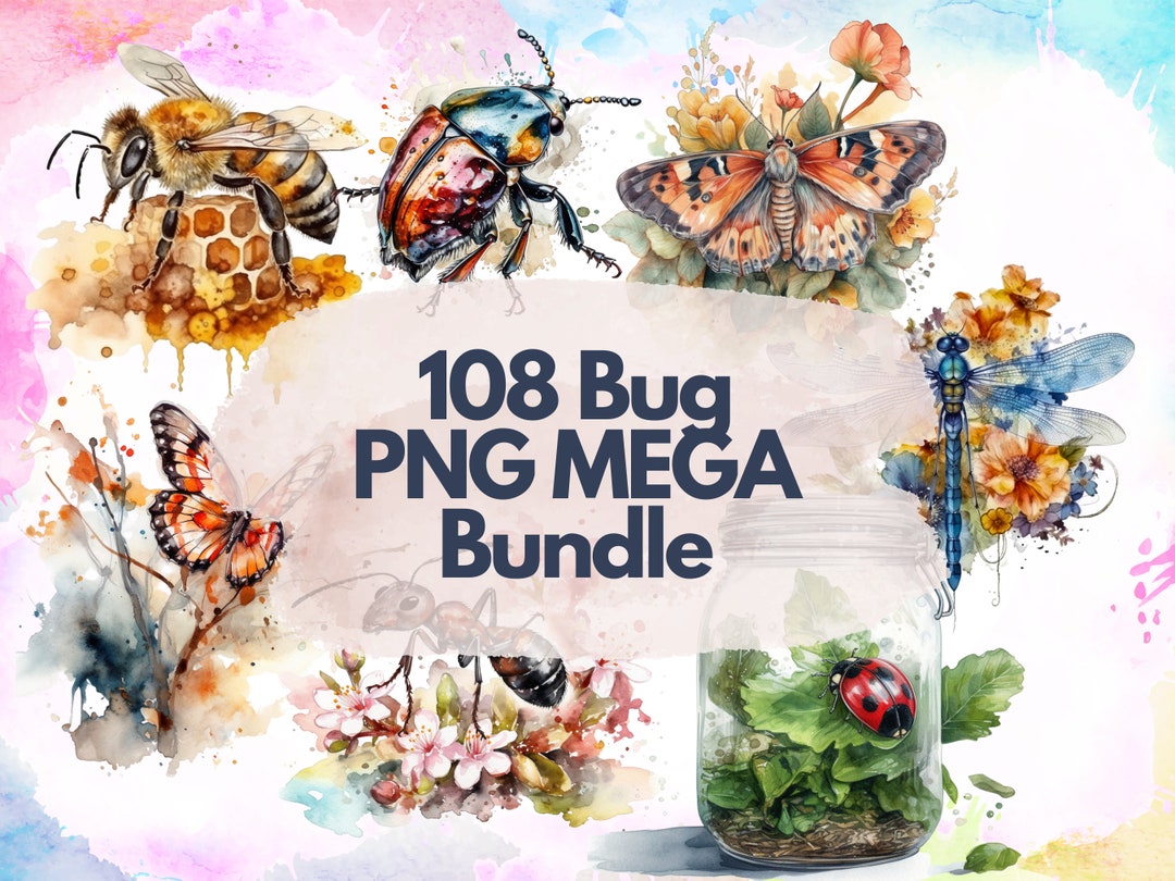 108 Watercolor Bug Clipart Mega Bundle - Etsy