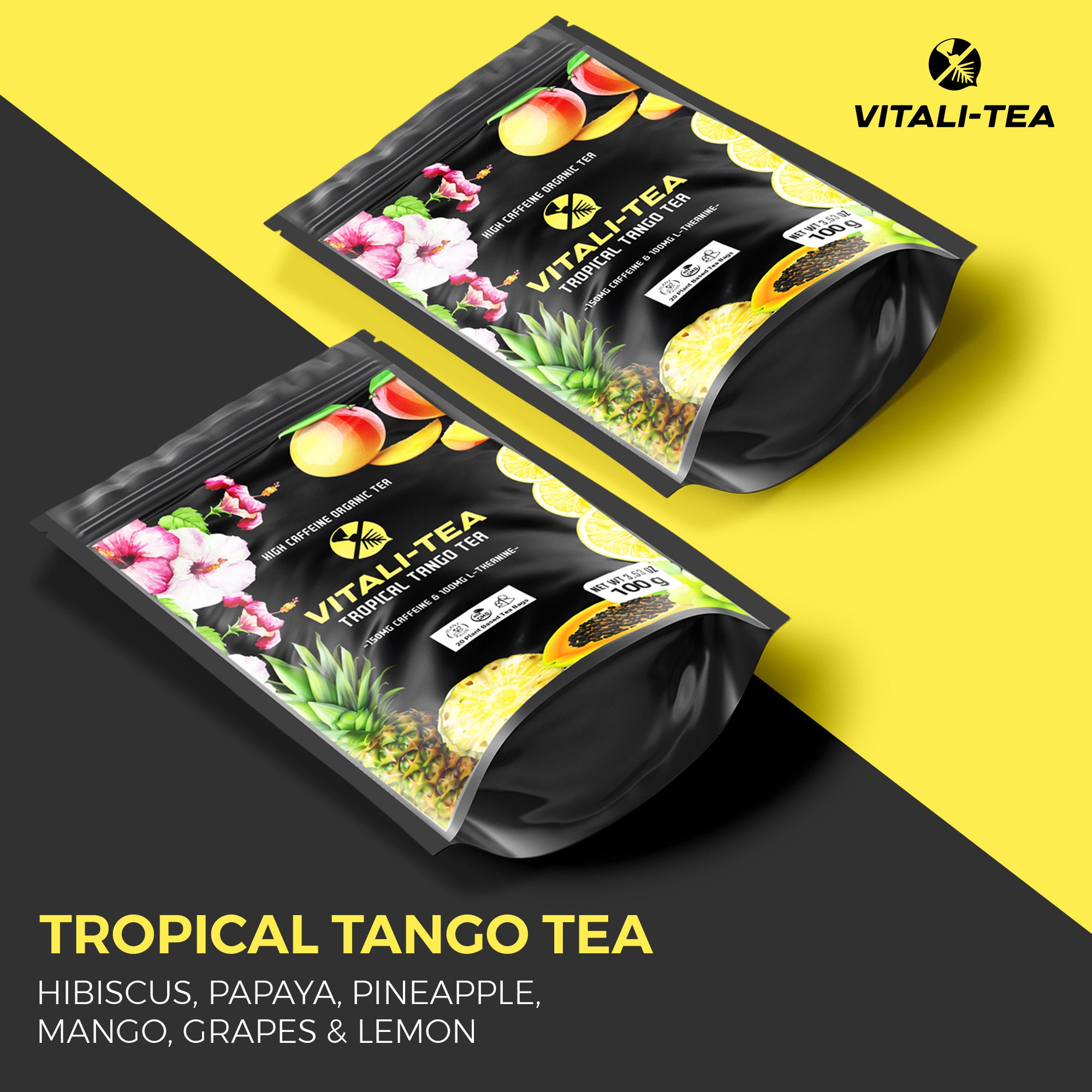 Vitali-tea, High Caffeine Fruit Tea Blend, Organic High Energy Tea ...