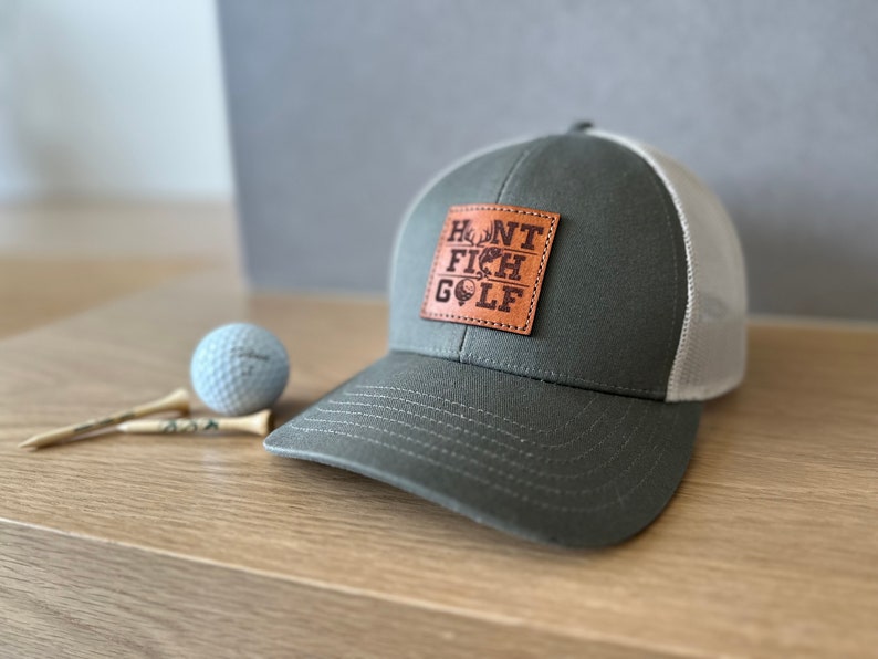 Leather Patch Hat, Snapback Hat, Trucker Hat, Gift for Men, Present for ...