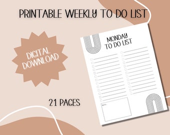 Daily to Do List Productivity Printable or Digital Download Organize ...
