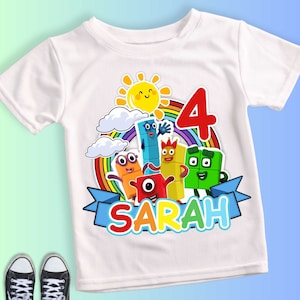 Number Inspired Birthday Shirt, 1-10 Number Theme Party, Personalized ...