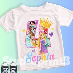 Princess Birthday T Shirt, Princess Party Shirt, Girls Birthday Shirt, Personalized Shirt Kids ...