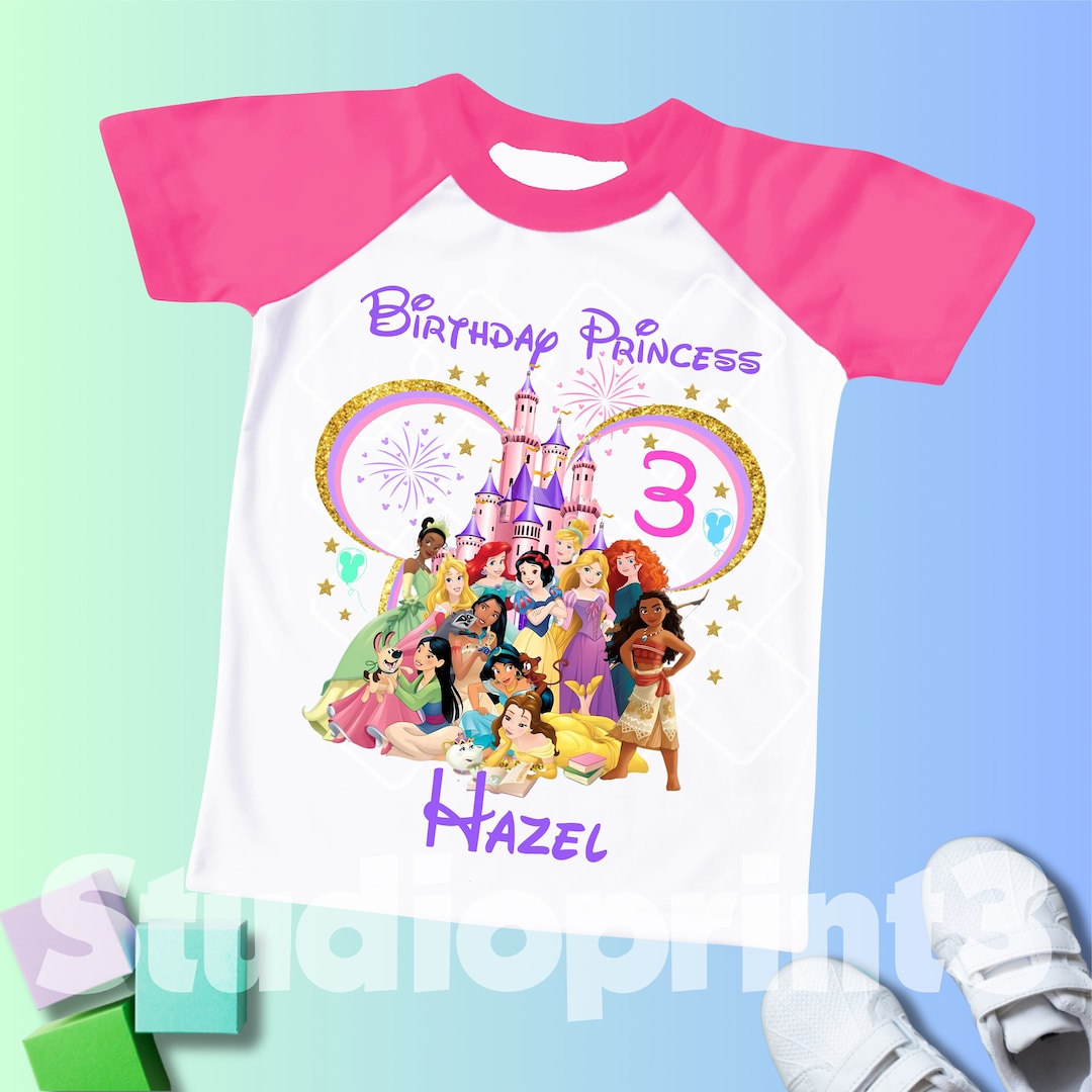 Princess Birthday T Shirt, Princess Party Shirt, Girls Birthday Shirt, Personalized Shirt Kids ...