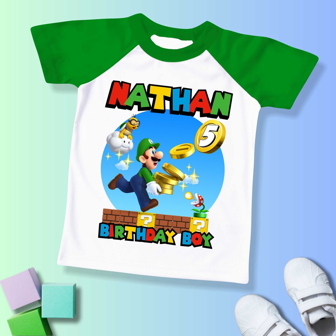 Mario Birthday Custom T Shirt, Super Gift, Personalized Family Shirt ...