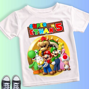 Mario Birthday Custom T Shirt, Super Gift, Personalized Family Shirt ...