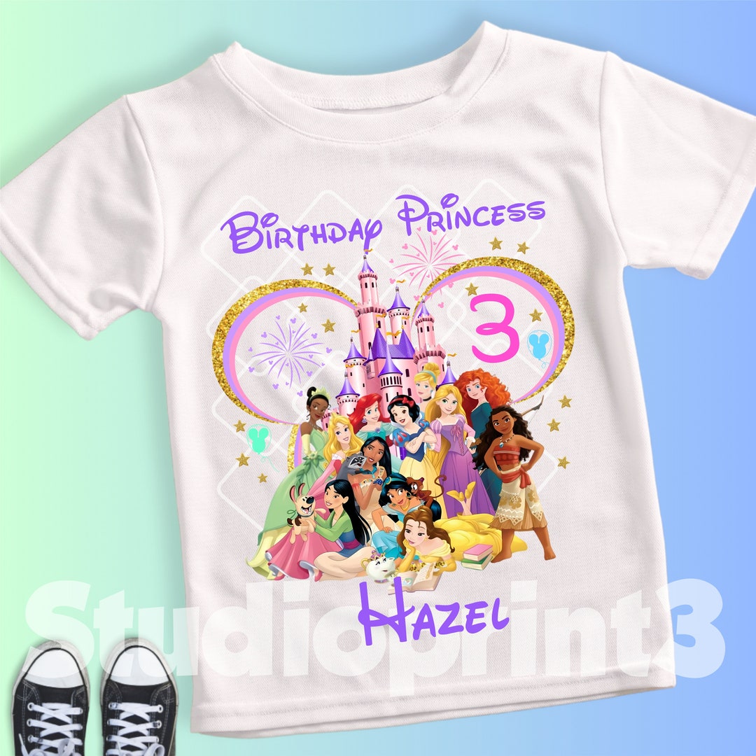 Princess Birthday T Shirt, Princess Party Shirt, Girls Birthday Shirt, Personalized Shirt Kids ...