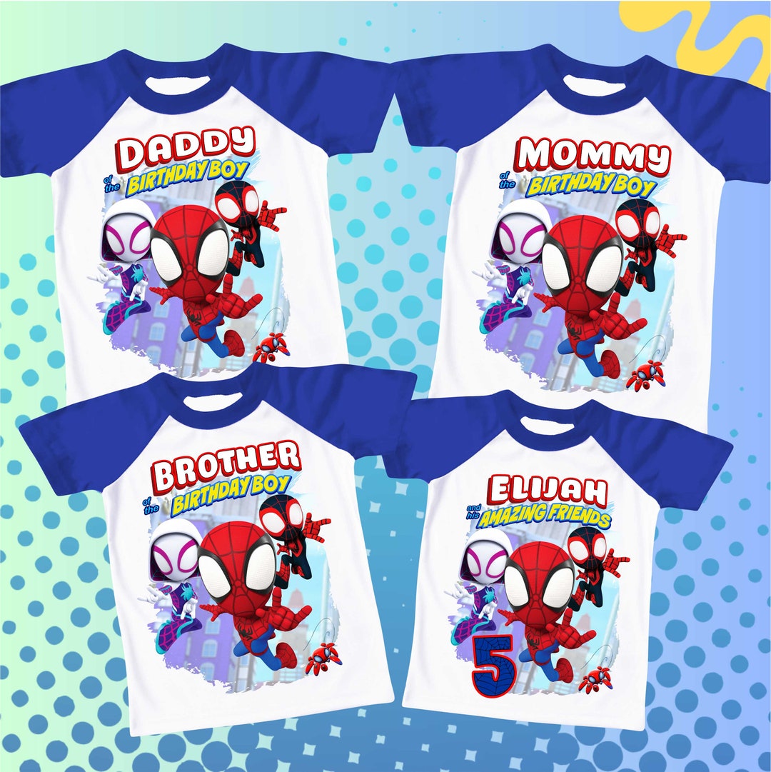 Spider Inspired Birthday T Shirt, Spidy & His Friends Theme Party ...