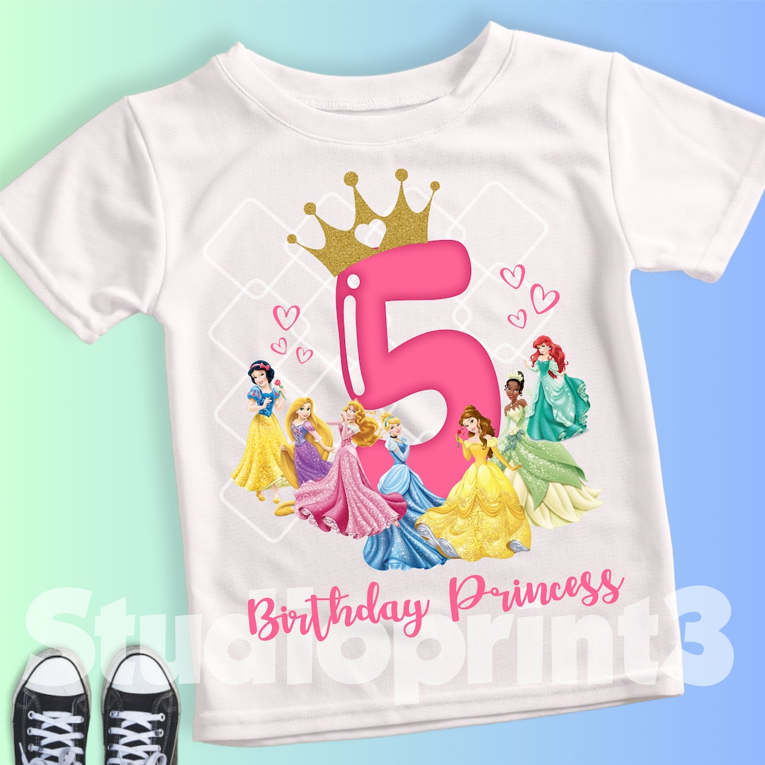 Princess Birthday T Shirt, Princess Party Shirt, Girls Birthday Shirt, Personalized Shirt Kids ...