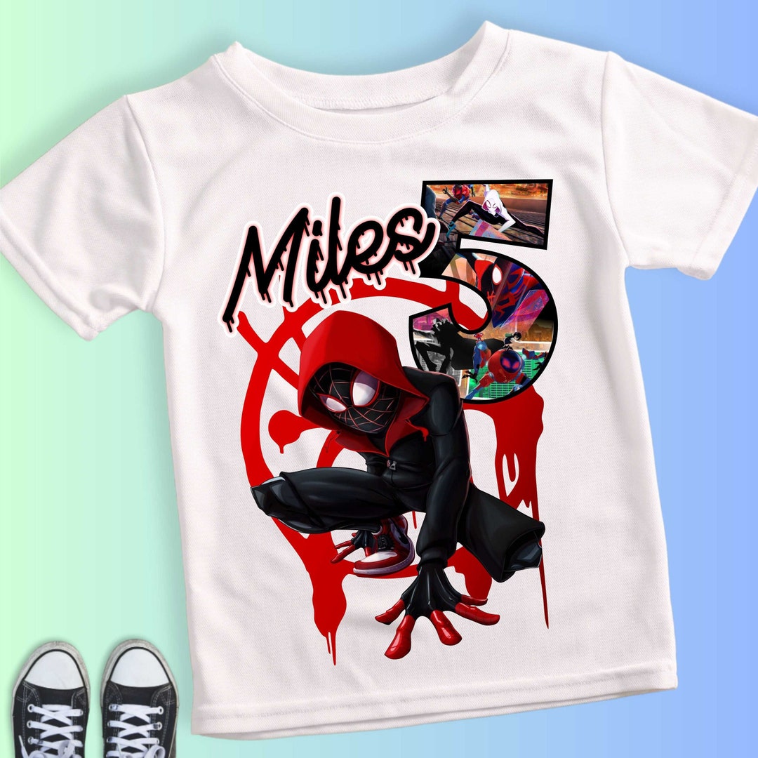 Spider Inspired Birthday T Shirt, Miles Theme Party, Personalized Shirt ...