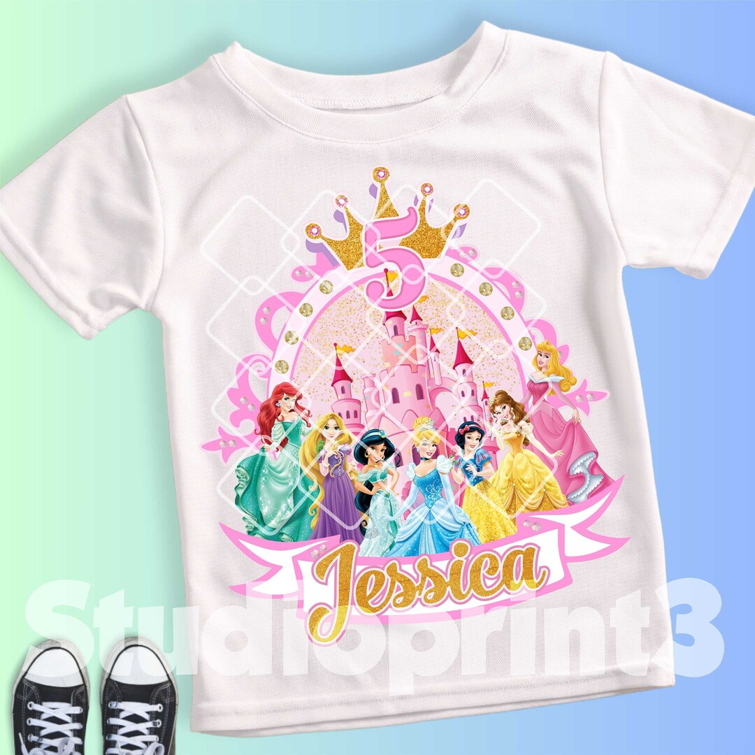 Princess Birthday T Shirt, Princess Party Shirt, Girls Birthday Shirt ...