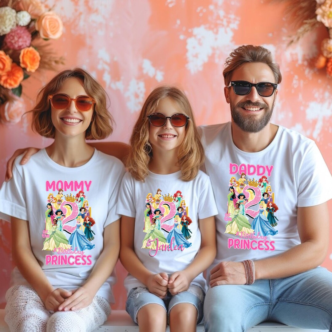 Princess Birthday T Shirt, Princess Party Shirt, Girls Birthday Shirt, Personalized Shirt Kids ...