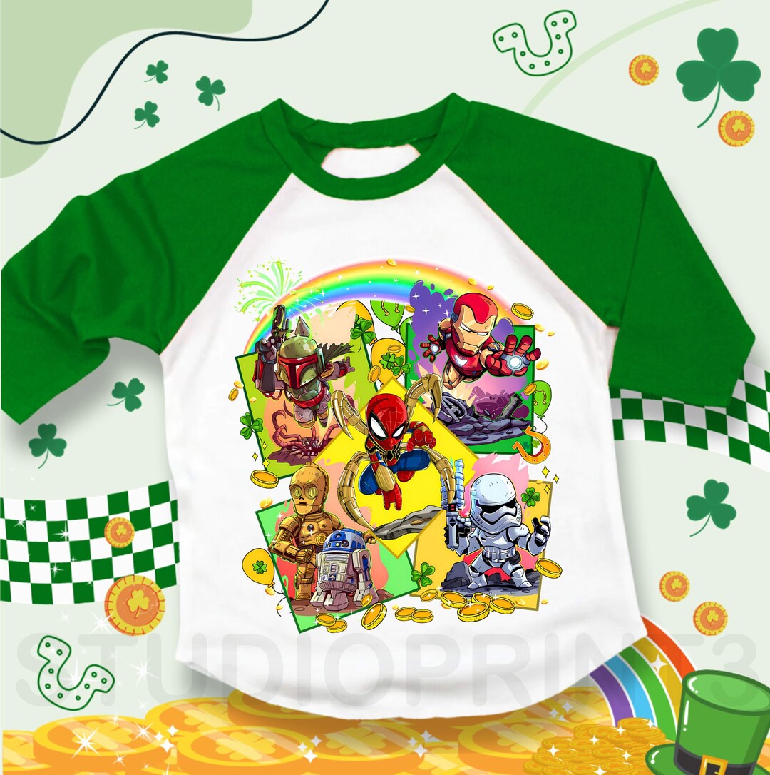 St Patrick Day Spider Chibi Day T Shirt, Spider and Friends Tee, Raglan ...