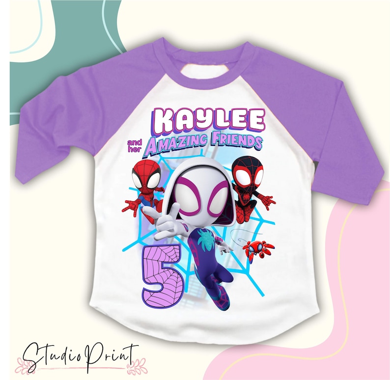 Inspired Ghost Spiderman Birthday T-shirt, Friends Theme Party ...