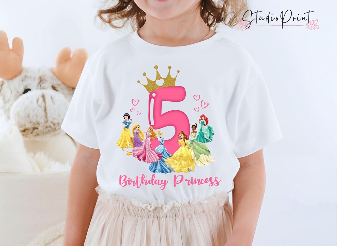 Princess Birthday T Shirt, Princess Party Shirt, Girls Birthday Shirt, Personalized Shirt Kids ...