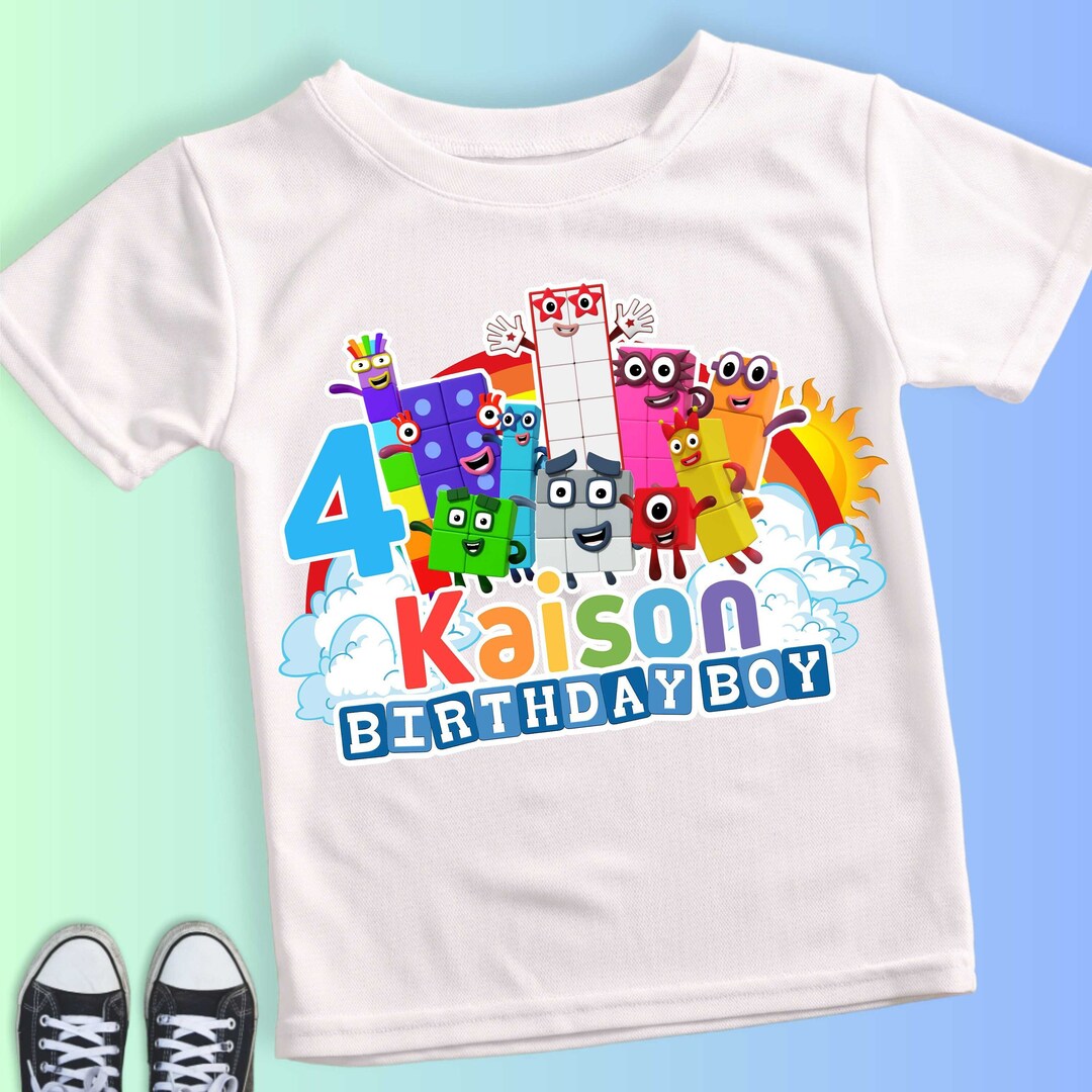 Numberblocks Birthday Boy T-shirt, Personalized Number Party Tee - Etsy