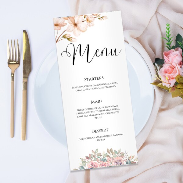 Menu Template - Etsy