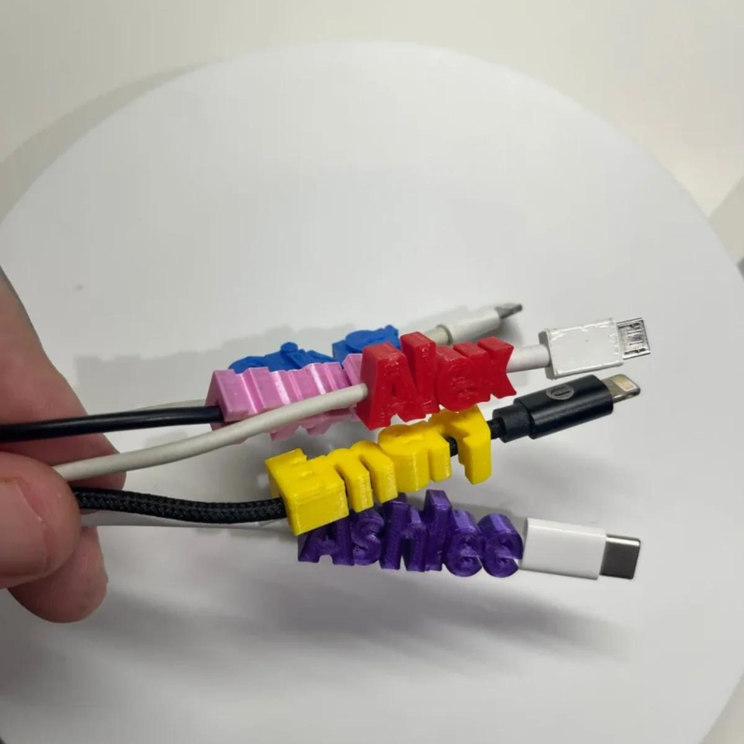 Custom 3D Printing USB Cable With Name, Cable Clip for iPhone Orandroid ...