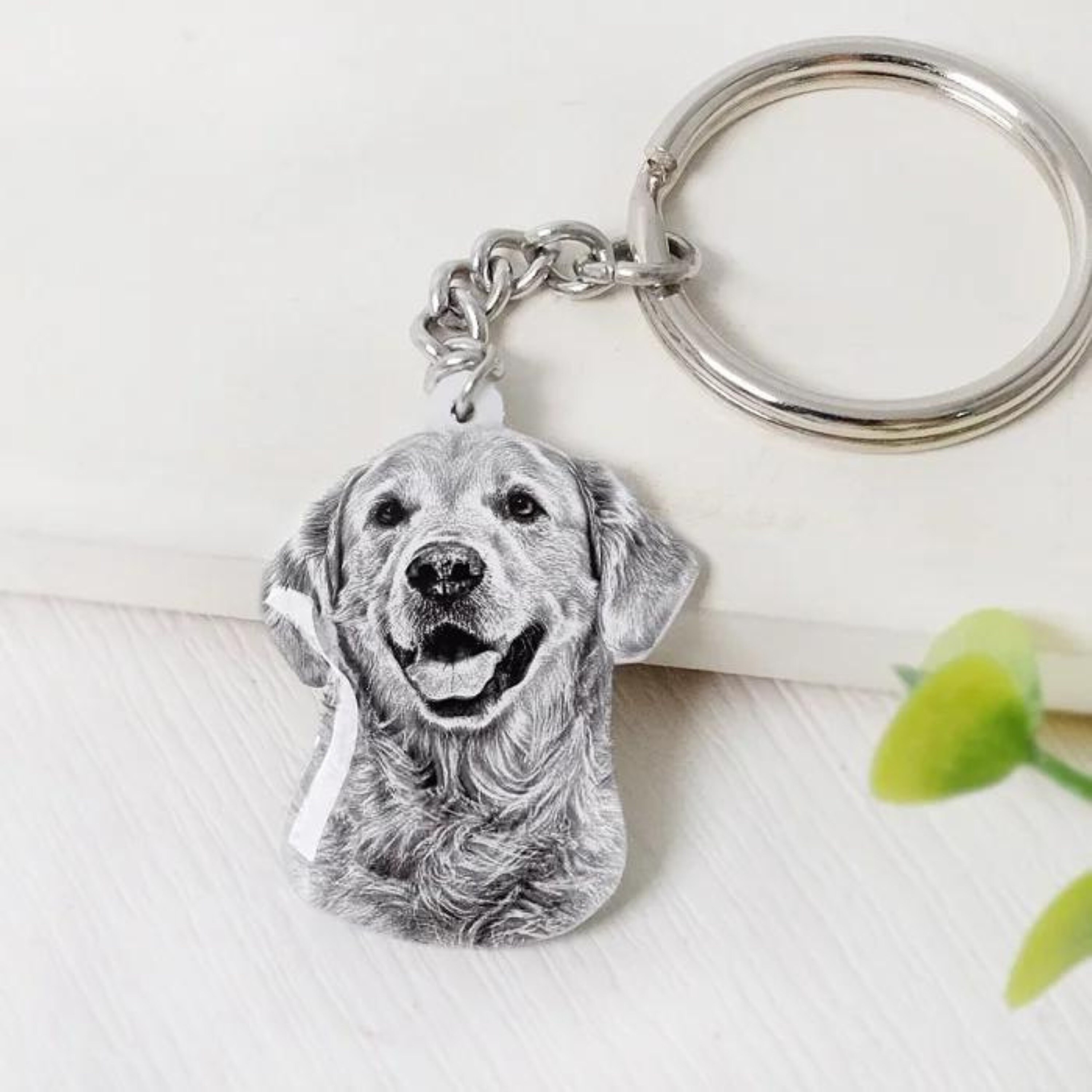 Custom Pet Photo Keychain Personalized Dog Keychain Cat Keyring Animal ...
