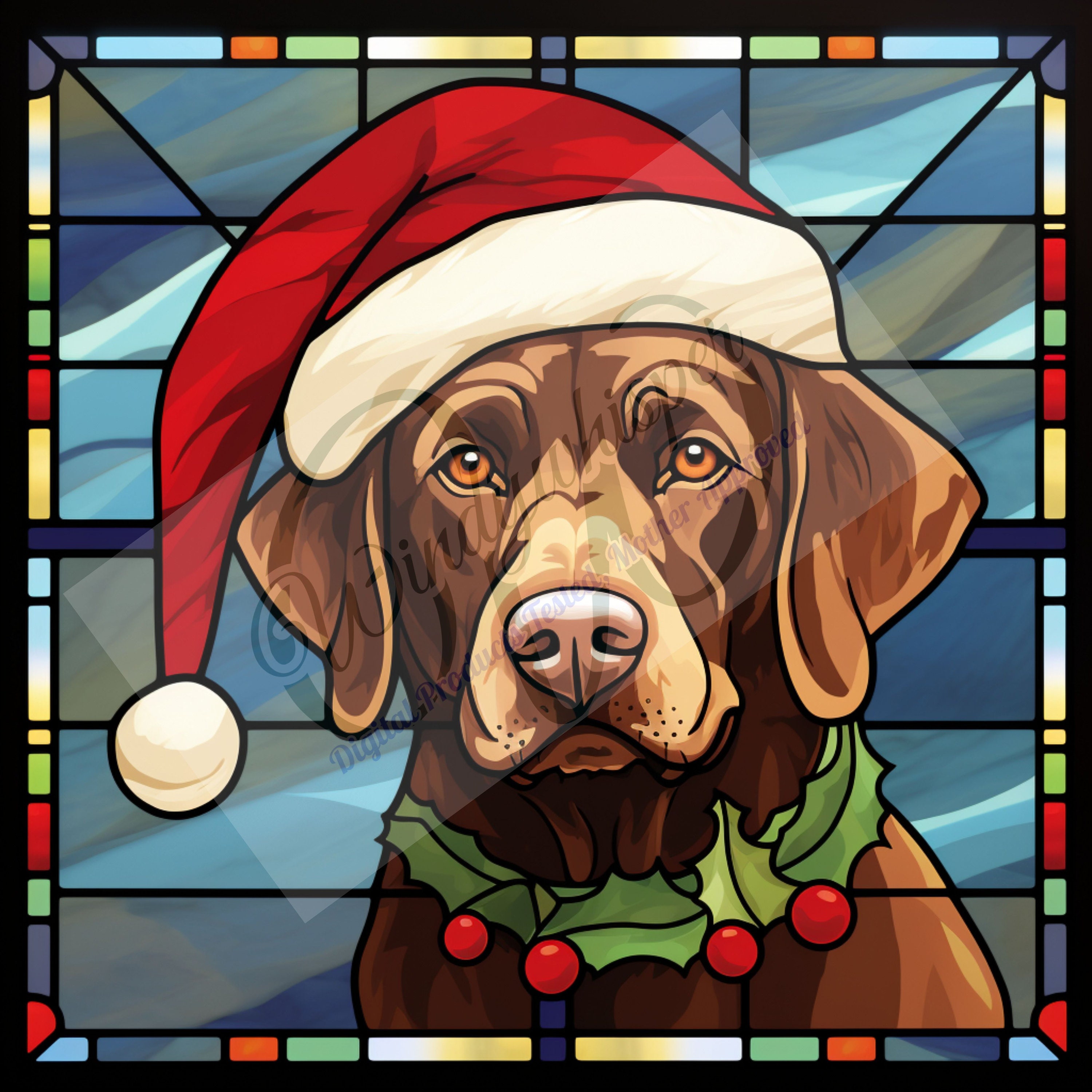 12 Stained Glass Chocolate Labs High Quality Jpgs Digital - Etsy