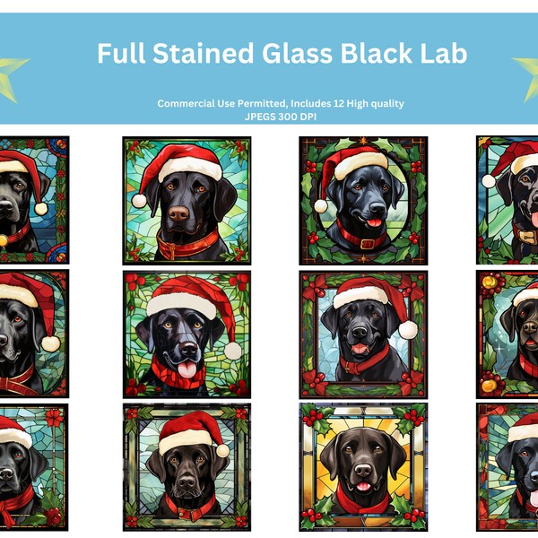 Black Lab Stained Glass Pattern - Etsy