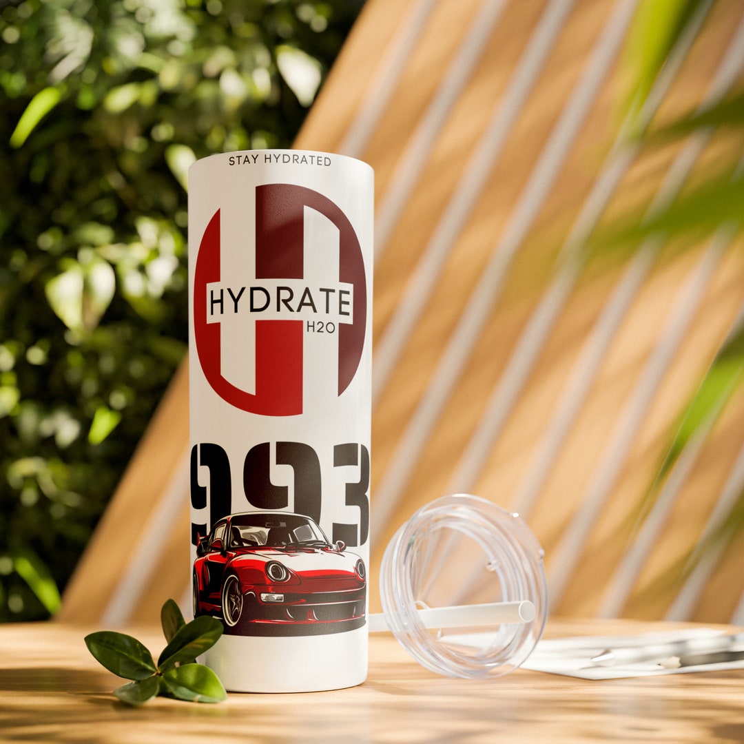 Skinny Tumbler With Straw, 20oz Hydrate H2O Porsche 993 Turbo Red - Etsy
