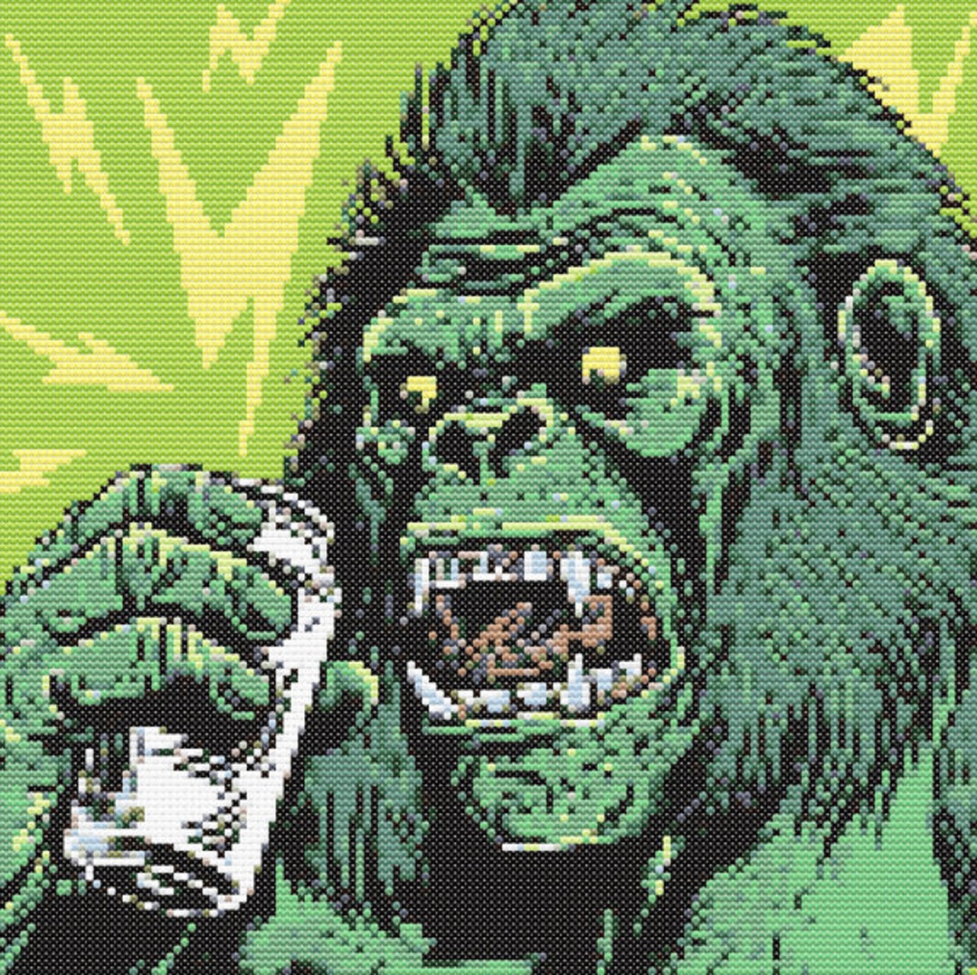 Ape Drinking Soda Pop Art Style Gorilla PDF Cross Stitch - Etsy